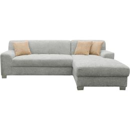 OTTO home Ecksofa &raquo;Lolland 241 x 146 cm, modern, mit Steppungen, mittelfester Sitz&laquo; mit Schlaffunktion, L-Form, aus Pet Friendly Bezug grau 100% 