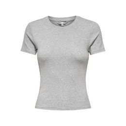 Only Damen Only T-Shirt &raquo;ONLRILEY S/S TOPJRS&laquo; Baumwollmischung grau XS