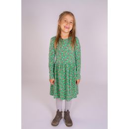 happy girls M&auml;dchen Jerseykleid, gr&uuml;n, Gr. 116, bedruckt, Jersey, Obermaterial: 95% Baumwolle, 5% Elasthan, Kleider