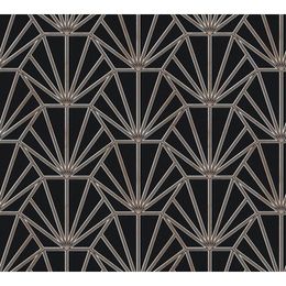 Daniel Hechter Vliestapete gemustert geometrisch grafisch glatt Designertapete Tapete Geometrisch Tapeten Wohnzimmer Schlafzimmer Flur schwarz Vinyl, Vlies B/L: 