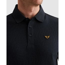 PME-Legend Pme Legend Herren PME LEGEND Poloshirt &raquo;Short sleeve polo jersey jacquard&laquo; mit Logo Stickerei schwarz 3XL
