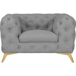 Home Affaire Chesterfield-Sessel &raquo;Glynis Sessel&laquo; aufw&auml;ndige Knopfheftung, moderne Chesterfield Optik, Fu&szlig;farbe w&auml;hlbar grau Struktur (100% Polyester);