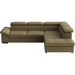 Sit & More sit&more Ecksofa &raquo;Viola, L-Form, Leder, B: 249 cm&laquo; optional mit Schlaffunktion beige B/H/T: 249cm x 73cm x 226cm, NaturLEDER , Ottomane rechts,mit 