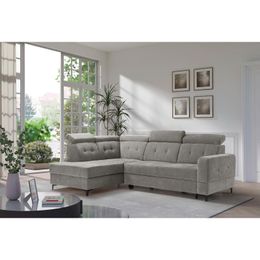 exxpo - sofa fashion Ecksofa &raquo;Monte, Kopfteile verstellbar, optional mit Bettfunktion & Bettkasten&laquo; L- Form, mit Kopfteilverstellung, optional 