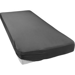 bellana Spannbettlaken &raquo;bellana exclusiv Topper aus 100% Mako-Baumwolle, 150 g/m&sup2;&laquo; feinste Mako-Baumwolle, f&uuml;r Topper bis 10cm H&ouml;he, b&uuml;gelfrei grau 