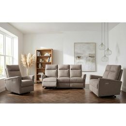 Home Affaire Polstergarnitur &raquo;FINNARA, 3+2+1, elelektrische Relaxfunktion, USB A/C&laquo; Liegefunktion 105&deg;-135&deg;, Federkern 100% POLYESTER Webstoff