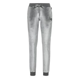 Philipp Plein Damen Jogginghose "Skull Mit Schmucksteinen", grau, Gr. XXL, Obermaterial: 95% Polyester, 5% Elasthan, Hosen
