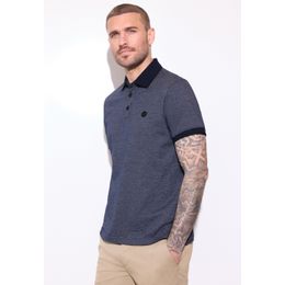 Street One MEN Herren Poloshirt, blau, Gr. XL, unifarben, Web, 100% Baumwolle, Shirts, aus reiner Baumwolle