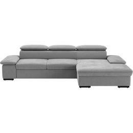 Sit & More sit&more Ecksofa &raquo;Alcudia L-Form&laquo; wahlweise mit Schlaffunktion grau 100% Polyester B/H/T: 286cm x 73cm x 174cm, Luxus-Microfaser Euphoria, Recamiere 