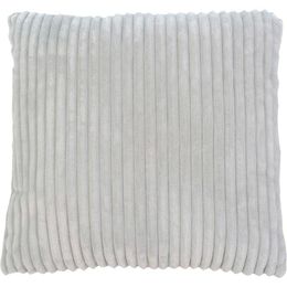 G&ouml;zze Dekokissen &raquo;Cord-Optik Dekokissen&laquo; 50x50 cm, passend zu Cord-Optik Decke, Kissenh&uuml;lle & F&uuml;llung, 1 St&uuml;ck silber Polyester B/L: 50cm x 50cm, 1 Stk.