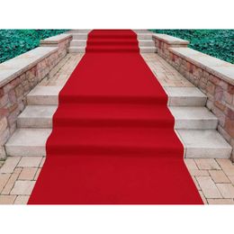 PRIMAflor-Ideen in Textil L&auml;ufer &raquo;PODIUM, Made in Belgium&laquo; rechteckig 2,6 mm H&ouml;he Breite 200 cm, Nadelfilz, Uni-Farben, ideal f&uuml;r Veranstaltungen rot 