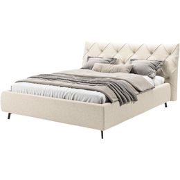 Home Affaire Polsterbett &raquo;Elloree, in 4 Breiten bis 200cm, auch in Leder&laquo; Kopfteilh&ouml;he 105 cm, belastbar bis 280 kg, auch in &Uuml;berl&auml;nge 220cm beige 96%