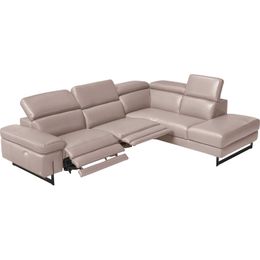 Egoitaliano Ecksofa &raquo;Candice, elegant, edel und bequem, erstklassiger Sitzkomfort, L-Form&laquo; inkl. 2 elektrischer Relaxfunktionen, Bedienung &uuml;ber Taste an Armlehne 