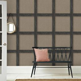 Vliestapete &raquo;Rotan Frame&laquo; 3D-Optik texturiert Design Tapeten schwarz Vlies B/L: 0,52m x 10m, Rollen: 1
