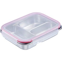 Westmark Lunchbox &raquo;Edelstahl Lunch Box/ Frischhaltedose, geteilt, 280 + 280 + 4&laquo; Made in Germany, 5 Jahre Garantie transparent Edelstahl 18/8, 