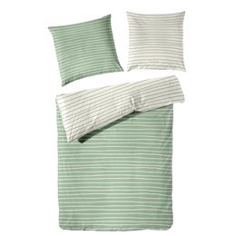 Primera Wendebettw&auml;sche &raquo;Perkal Bettw&auml;sche&laquo; 3 glatte Oberfl&auml;che, perfekt f&uuml;r erholsame N&auml;chte, atmungsaktiv gr&uuml;n Perkal, Obermaterial: 100% Baumwolle B/L: 