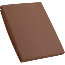 Kum Spannbettlaken &raquo;Premium Jersey Spannbetttuch&laquo; bis ca. 30 cm Matratzenh&ouml;he braun Jersey, Obermaterial: 95% Baumwolle, 5% Elasthan B/L: 200cm, 1 Stk
