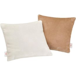 s.Oliver Dekokissen &raquo;double soft Kissen s.Oliver&laquo; Kissenh&uuml;llen ohne F&uuml;llung, 2 St&uuml;ck, mit samtig weicher Oberfl&auml;che beige Polyester B/L: 50cm x 50cm, 