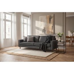 OTTO home 3-Sitzer &raquo;Pinto Skandi,Maxi-Ausf&uuml;hrung, 236 cm, Chenille, Struktur&laquo; mit Keder, Massivholzf&uuml;&szlig;e Eiche ger&auml;uchert, Wellenunterfederung grau 100