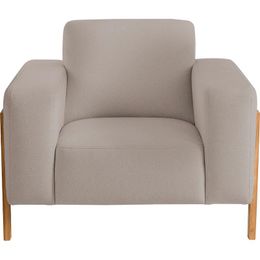 exxpo - sofa fashion Sessel &raquo;Starr, Loungesessel, Scandic Design mit Sichtholz am Armteil&laquo; im Scandinavian Design, mit Massive Holzf&uuml;&szlig;e, frei im Raum 