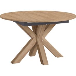 M&auml;usbacher Esstisch, Untergestell Sternform braun B/H/T: 130cm x 78cm x 130cm, Mittelauszugmit Einlegeplatte, Gestell: Asteichefarben