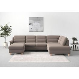 Sit & More sit&more Wohnlandschaft &raquo;Far&ouml; U-Form&laquo; inklusive Federkern, wahlweise mit Schlaffunktion und Bettkasten grau B/H/T: 325cm x 90cm x 187cm, Luxus-
