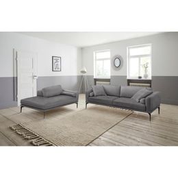 Egoitaliano Polstergarnitur &raquo;Masu, Design trifft sensationellen Sitzkomfort&laquo; Set besteht aus 2,5-Sitzer, freistehende Ottomane und 3 Rollkissen grau B/H/T: 95cm x