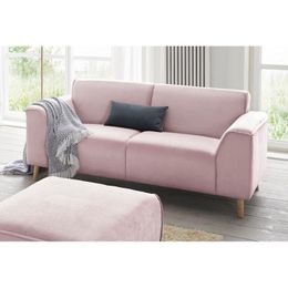 Home Affaire 2-Sitzer &raquo;Janek Scandic Design, elegant und zeitlos&laquo; mit Federkern und Keder in scandinavischem Design rosa Struktur fein ( 100% 