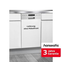 Hanseatic teilintegrierbarer Geschirrsp&uuml;ler &raquo;HGTI4582C10J7710DS&laquo; 10 Ma&szlig;gedecke inkl. 3 Jahre Herstellergarantie silber Automatische T&uuml;r&ouml;ffnung sorgt f&uuml;r eine 
