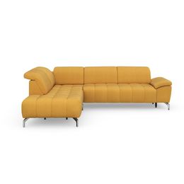 Sit & More sit&more Ecksofa &raquo;Cool L-Form&laquo; wahlweise mit Kopfteilverstellung und Vorziehsitz, motorisch gelb B/H/T: 272cm x 79cm x 220cm, Luxus-Microfaser Paris, 