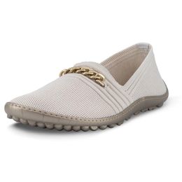 Leguano Damen Barfu&szlig;schuh &raquo;LADY FAMOUS&laquo; Flats, Ballerina, Bequemschuh mit goldfarbener Zierkette beige 39