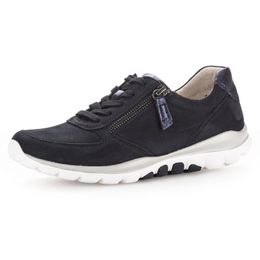 ROLLINGSOFT Damen Keilsneaker, Gr. 38, blau, Nubukleder, unifarben, Schuhe, Freizeitschuh, Halbschuh, Schn&uuml;rschuh mit Logo an der Ferse