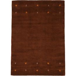 CarpetFine Wollteppich &raquo;Gabbeh Uni, auch als L&auml;ufer und Rund erh&auml;ltlich&laquo; rechteckig 15 mm H&ouml;he reine Wolle, handgewebt, Gabbeh Loom Tiermotiv, gro&szlig;e 