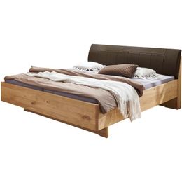 Wiemann Holzbett &raquo;Cardiff, Bettgestell, Bettrahmen, teilmassiv, mit Polsterkopfteil&laquo; Belastbarkeit 110/220 Kg, 4-fache h&ouml;henverstellbar, MADE IN 