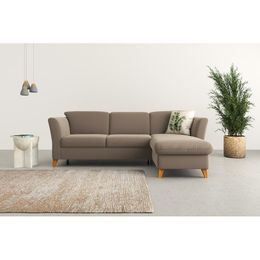Home Affaire Ecksofa &raquo;Trelleborg L-Form&laquo; Federkern-Polsterung, wahlweise mit Schlaffunktion und Bettkasten beige 100% Polyester B/H/T: 249cm x 86cm x 
