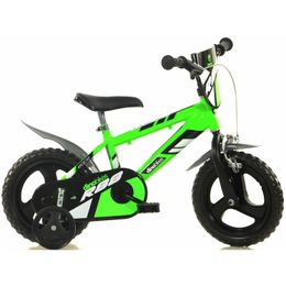 DINO BIKES Kinderfahrrad &raquo;12" Kinderfahrrad Jungen stabiler Stahl-Rahmen St&uuml;tzr&auml;der kindgerecht&laquo; 1 Gang mit St&uuml;tzr&auml;dern und Frontschild gr&uuml;n 21cm, 12 Zoll (