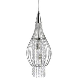 Searchlight H&auml;ngeleuchte &raquo;Rocket 2Lt Pendant - Chrome Metal & Crystal&laquo; G9 1 Stk. silber 2, &Oslash; 19cm H: 48cm, 1 Stk.