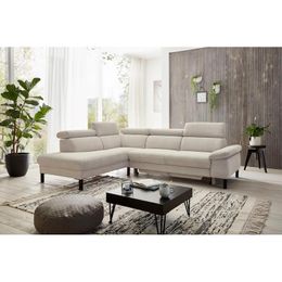 Home Affaire Ecksofa &raquo;Arnayon mit Querschl&auml;fer-Bettfunktion, Schlafsofa, gro&szlig;er Bettkasten&laquo; manuelle Kopfteilverstellung, Tonnentaschen-Federkern, 