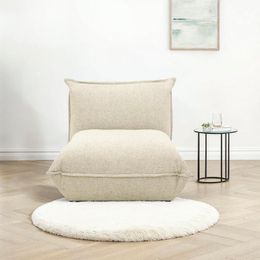DOMO collection Sessel &raquo;Nantes Loungesessel, Wohlf&uuml;hlsessel&laquo; hochwertig gepolstert mit Federkern, Struktur, beige-petrol blau 100% Polyester Struktur,