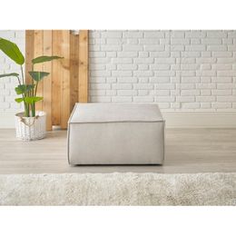 OTTO home Hocker &raquo;FINNLEY Struktur fein, Polsterhocker kombinierbar m. der Serie FINNLEY&laquo; passend zum Loveseat der Serie Finnley silber Bezugstoff 100