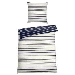 Schiesser Wendebettw&auml;sche &raquo;Wesley aus weicher Baumwolle im Streifen-Look&laquo; 2 Stk. Made in Green blau Renforc&eacute;, Obermaterial: 100% Baumwolle B/L: 135cm x 200cm, 1