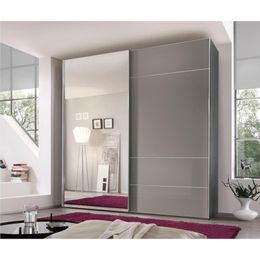 STAUD Schwebet&uuml;renschrank &raquo;Sonate Lucca mit Spiegel, Made in Germany&laquo; Mit vier verschiedenen Ausstattungsvarianten grau Holzwerkstoff Vulkan Dekor, B/