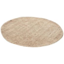Tom Tailor HOME Teppich &raquo;Groove&laquo; rund 15 mm H&ouml;he modernes Design, edles Farbspiel, ideal im Wohnzimmer & Schlafzimmer braun Viskose, Wolle &Oslash; 140cm 1 