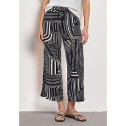 Street One Damen Street One Culotte &raquo;Style Emee&laquo; 7/8 High Waist Culotte - Sommerhose - mit Muster 42, L&auml;nge 26