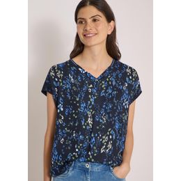 Cecil Damen Blusentop, bunt, Gr. XXL, Web, Obermaterial: 100% Viskose, Blusen, Sommerbluse, Elastiksaum, Frontseite bedruckt, R&uuml;cken unifarben