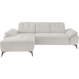 Home Affaire Ecksofa &raquo;Lazio modern und bequem, schmale Armlehnen, tolle Detailverarbeitung&laquo; wei&szlig; 100% Polyester B/H/T: 280cm, Microfaser, Recamiere 