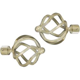 Liedeco Gardinenstangen-Endst&uuml;ck &raquo;Helena&laquo; f&uuml;r Gardinenstangen &Oslash; 16 mm gold 2 Stk.