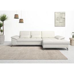 OTTO home Ecksofa &raquo;Costello L-Form, B: 301cm, Sitztiefen & Armteilverstellung, Federkern&laquo; 3 Nierenkissen, optional Schlaffunktion & Bettkasten wei&szlig; 