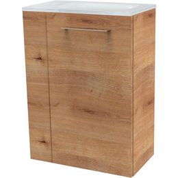Fackelmann Waschtisch &raquo;SBC&laquo; Set, bestehend aus Becken und Unterbau, Breite ca. 45 cm braun Glas, Holzwerkstoff B/H/T: 45cm x 61,5cm x 25cm