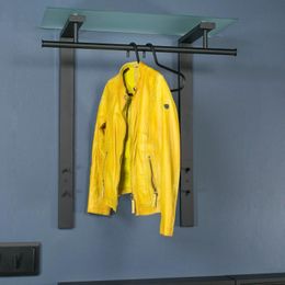 SPINDER DESIGN Garderobenleiste &raquo;DUTCH&laquo; Moderne Wandgarderobe aus Stahl und Glas schwarz Stahl B/H/T: 80cm x 90cm x 33cm